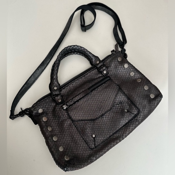 Laggo | Bags | Laggo Grey Metallic Leather Snake Skin Purse | Poshmark